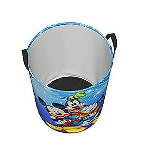 Cute Large Laundry Basket fit Cartoon Character A1 Durable Waterproof Portable with Handle for Bedroom Laundry Room collapsible laundry baskets Round Dirty Storage Clothes Basket Circular hampers - M