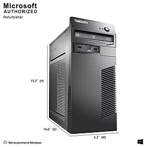 Lenovo ThinkCentre M73 Tower Desktop PC Computer Workstation, Intel Quad Core i5-4570 3.2GHz, 16G DDR3, 256G SSD, DVD, USB 3.0, VGA, DP, Mouse, Keyboard, Windows 10 Pro 64 Bit-Multi-Language (Renewed)