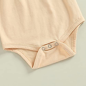 DNOMAID YZARC Western Baby Girl Clothes Infant Rib Lace Sleeveless Romper Cow Bell Bottom Pants with Headband 3Pcs Outfit Set (Apricot Floral Print, 6-12 Months)