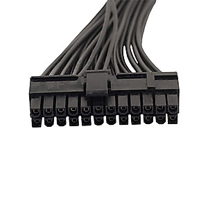 pingping Dual PSU Adapter,Dual PSU Power Supply 24 Pin Extension Cable, for ATX Mainboard Motherboard Adapter Extension Kit - 24 pin to 24(20+4) pin - 11.8 inch 30cm