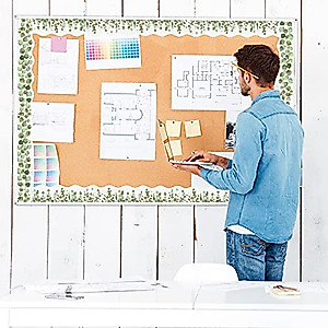 Eucalyptus Die-Cut Border Trim 36ft Per Roll Two Sided Printed Leaves Border for Classroom Back to School Decoration