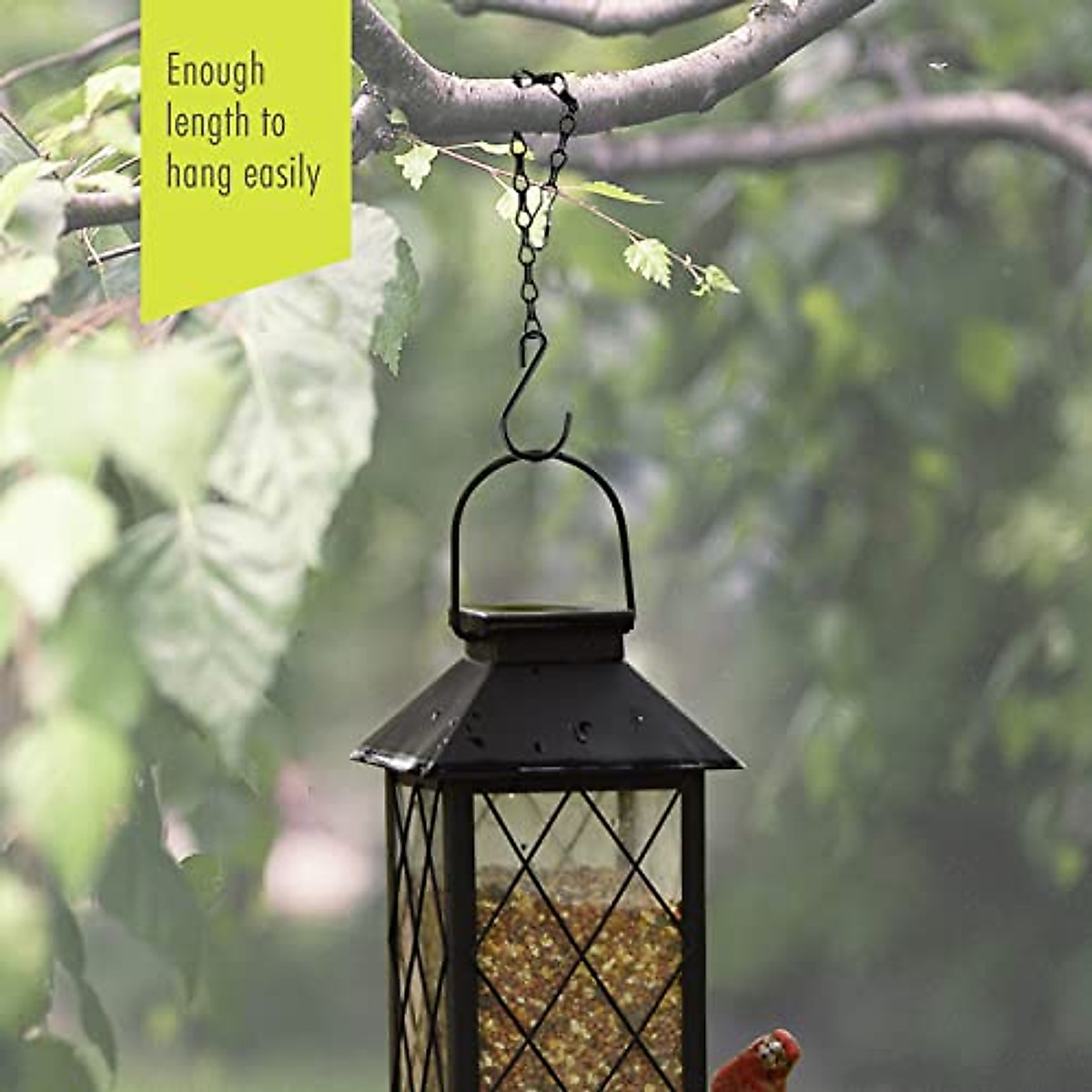 Fetanten Plant Hanging Chains, 10 Inch Metal Hanging Basket Chain with S Hook for Bird Feeders Lanterns Wind Chimes Billboards Photo and Indoor Outdoor Decorative (Black, 10 PCS)