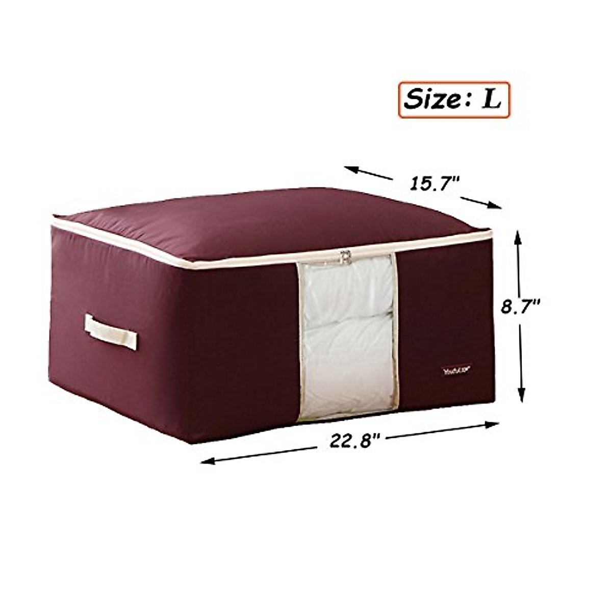 Oululu Oxford Storage Bag for Quilt Blanket Clothes Comforter (Wine Red, L)