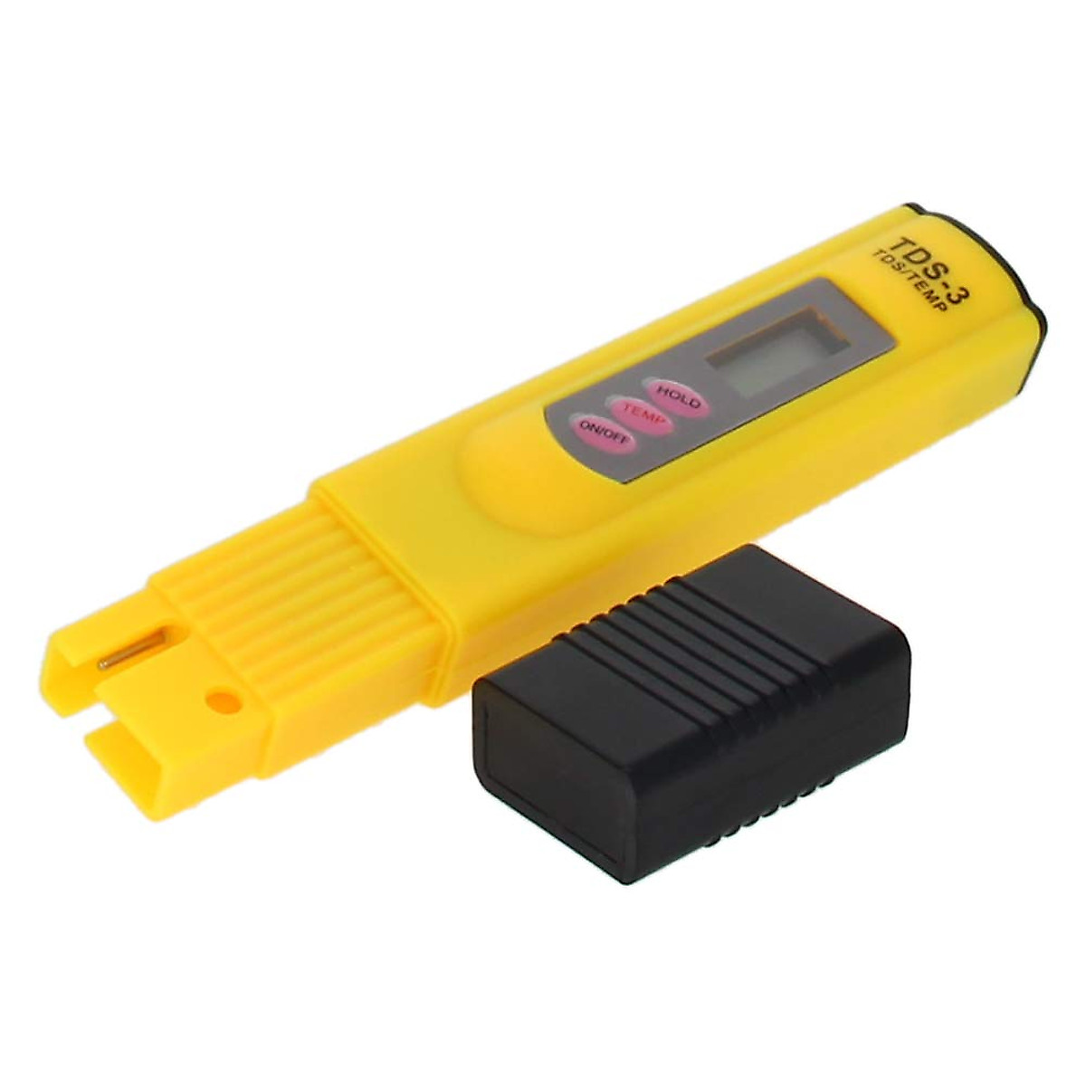1Pcs TDS-Meter, Digital Pool Salt Tester 1-9990PPM, TDS, EC & Temp Meter 3 in 1,Digital Salinity Tester PPM Meter Resolution Plastic Titanium Alloy Conductivity for Water Aquariums TDS-3 Yellow