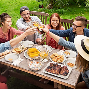 Gezond 100% Compostable Paper Plates 7 Inch 50pcs Disposable Heavy-Duty Plates Unbleached Eco-Friendly Plate Made of Sugarcane Fiber-1