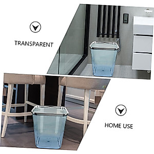 HONMEET Transparent Trash Can Garbage Can Clear Square Trash Can Waste Paper Basket Waste Basket Trash Bucket Bathroom Wastebasket Large Capacity Trash Bin Container Box Household Office