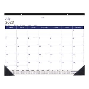 Blueline DuraGlobe Academic Monthly Desk Pad Calendar, 13 Months, July 2023 to July 2024, 22" x 17" (CA177227-24)