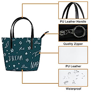 Fashion Tote Handbags Women's Soft Tote Shoulder Bag for Women Work Shopping Top Handle Satchel Bags, 15.8×4×15.4 inches,Blue Dream