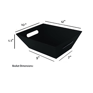 [5pk] 10x12 Black Baskets for Gifts Empty | Basket for Snacks | Large Rectangular Basket with Handles |Wine Gift Basket | Storage, Display, Gifts | Gift to Impress-Upper Midland Products