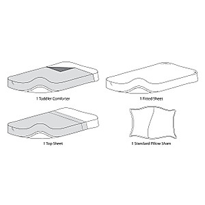 TL Care Minky Dot Chenille 4 Piece Toddler Bedding Set, White, for Boys and Girls