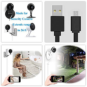 FASTSNAIL 26FT Extension Flat Charging Cable and Data Sync Cord Compatible with PS4/Xbox One Controllers, Kindle Fire, USB to Micro USB Power Cable Compatible with WyzeCam, WyzeCam V3, YI Cam etc.