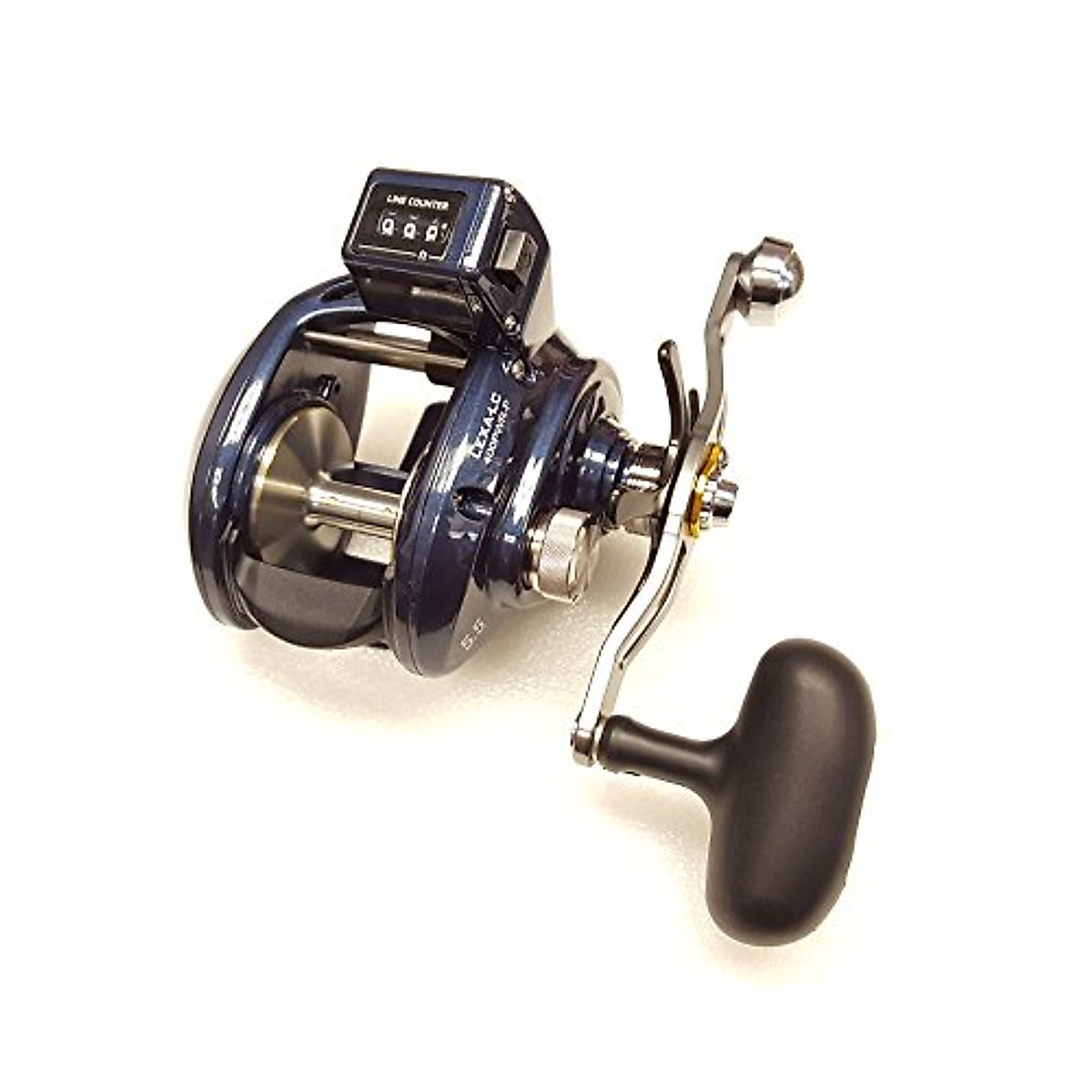 Daiwa Lexa-LC 5.5:1 Line Counter Right Hand Baitcast Fishing Reel w/ Power Handle - LEXA-LC400PWR-P