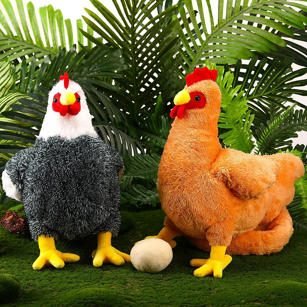 Civaner 2 Pcs 12 Inch Buffy The Hen Chicken Stuffed Animal Gift Cute Chicken Plush with Eggs Large Chicken Plush Valentine's Day Gift Easter Party Favor for Kids Women Birthday Supplies