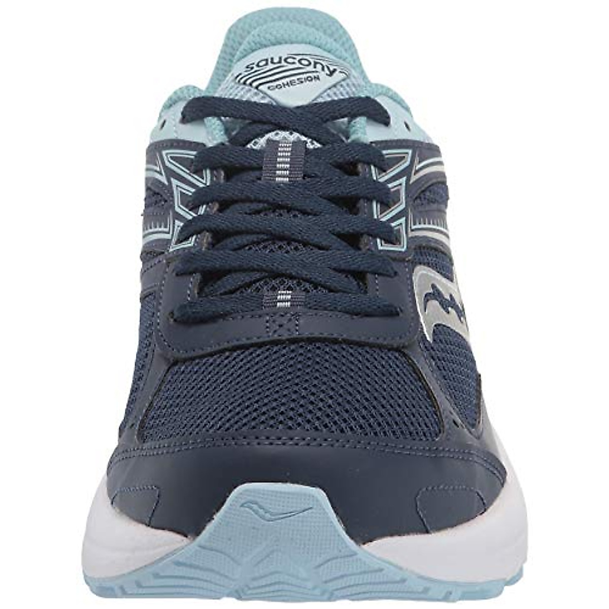 Saucony Women's Cohesion 14 Road Running Shoe, Navy/Sky, 8