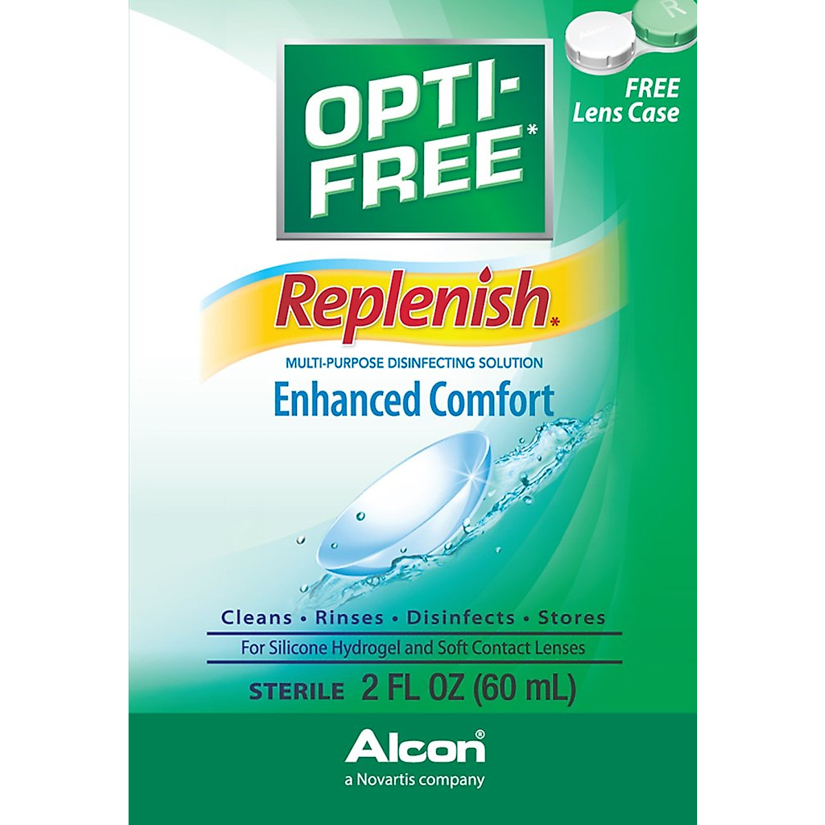 OPTI-FREE Replenish Multi-Purpose Disinfecting Contact Lens Solution, 2 oz (Pack of 6)
