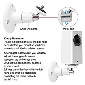 26FT Power Extension Charging Cable with Wall Mount for Wyze Cam Pan/ Wyze Cam Pan v2,Mounting Kit Including Charging and Data Sync Cord,Adjustable 360 Degree Swivel Ceiling Mount and 30 Wire Clips