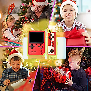 Nikodocr Portable Handheld Game Console, 3 Inch LCD Screen Portable Video Game Console with 500 Classic Games, 1020mAh Rechargeable Battery Support for Connecting TV and Two Players (Red)