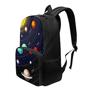 Mumeson Space Planet Backpack School Bag for Kids Teen Casaul School Backpack Daypack Lightweight School Bags Bookbags Soft Backing Breathable School Bag Satchel
