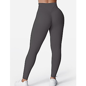YEOREO Grace Workout Leggings for Women Butt Lifting Tummy Control High Waist Gym Yoga Compression Pants Dark Grey M