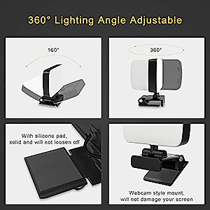 Aogled Video Conference Lighting Kit,Small Zoom Light with 3 Light Modes for Video Recording/Live Streaming/Remote Working/Distance Learning/Online Meeting/Laptop Video Conferencing,Make up