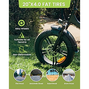 Mukkpet GL Electric Bike for Adults,Peak 1500W Foldable Ebike,28MPH 65Miles Electric Bike with 48V 15AH Removable Battery,20" X 4.0 Fat Tire Electric Bike,7 Speed