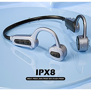 GULSARAYI Bone Conduction Headphones,Open Ear Bluetooth Headphones with Built-in Mic,IP68 Waterproof Wireless Sport Headset for Running Workout Gym Swimming