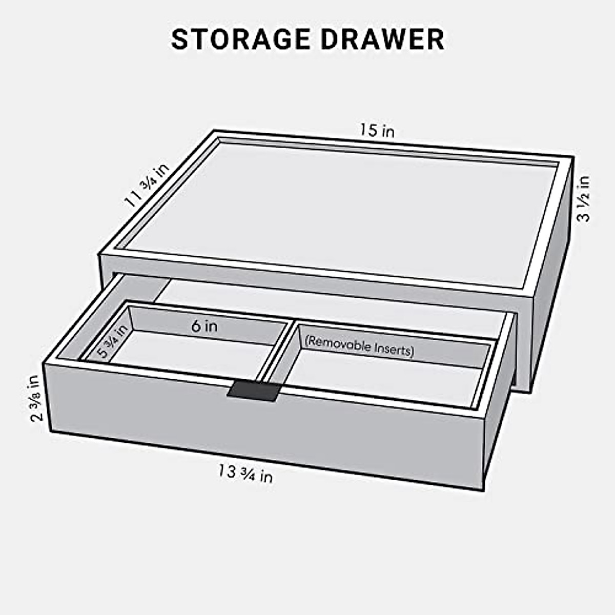 Kaviso Cache Display Valet Storage Drawer - EDC, Blade, Watch, and Jewelry Storage Drawer add-on, Microfiber Lining, Faux Leather, Stackable (Valet Storage Drawer) Black
