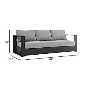 Modway Tahoe Patio Aluminum Sofa with Gray Gray Finish EEI-5676-GRY-GRY