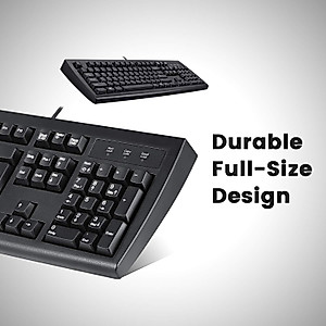 Perixx Periboard-107 Wired PS2 Full Size Keyboard, US English Layout