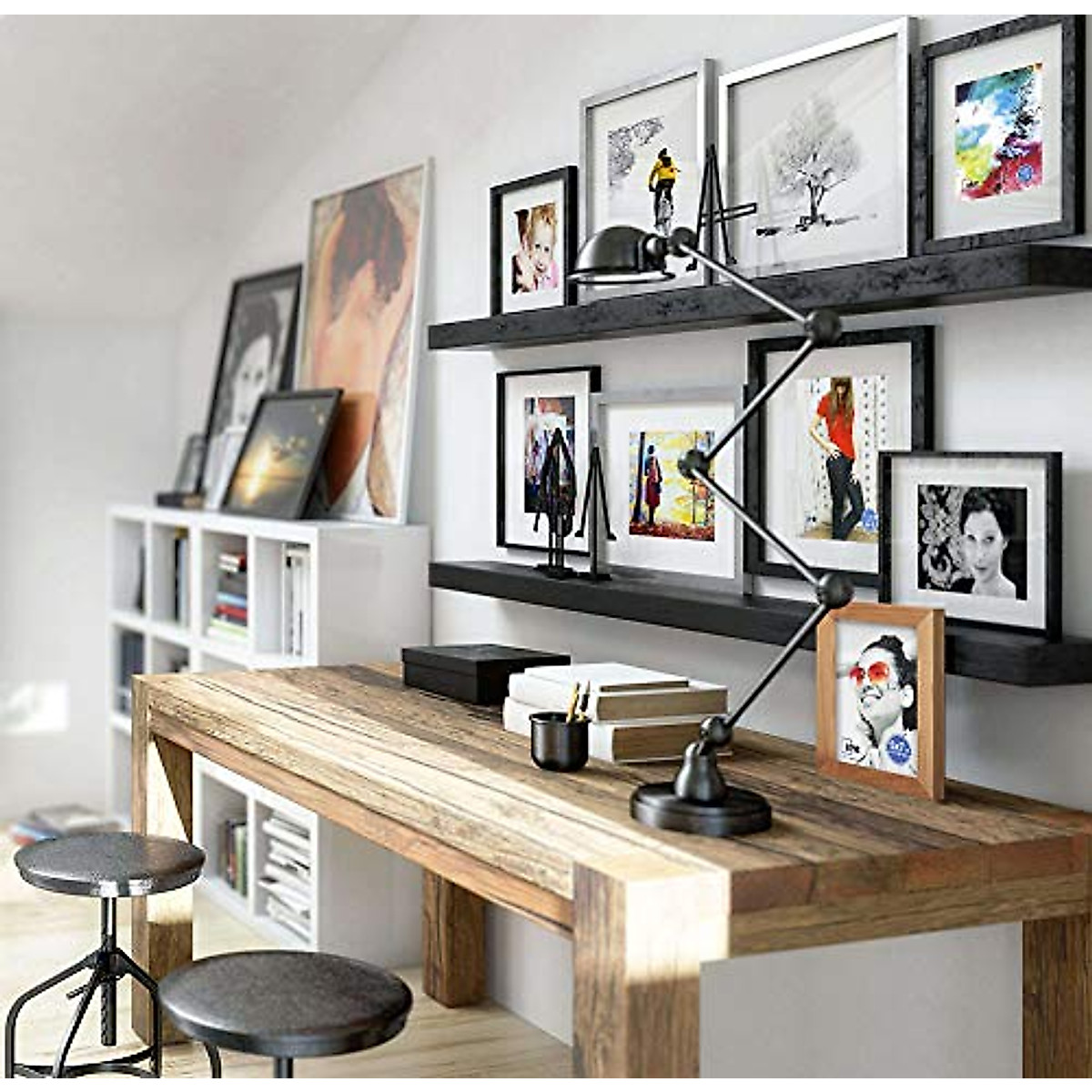 RPJC 11x14 inch Picture Frame Made of Solid Wood and High Definition Glass Display Pictures 8x10 with Mat or 11x14 Without Mat for Wall Mounting Photo Frame Driftwood Finish