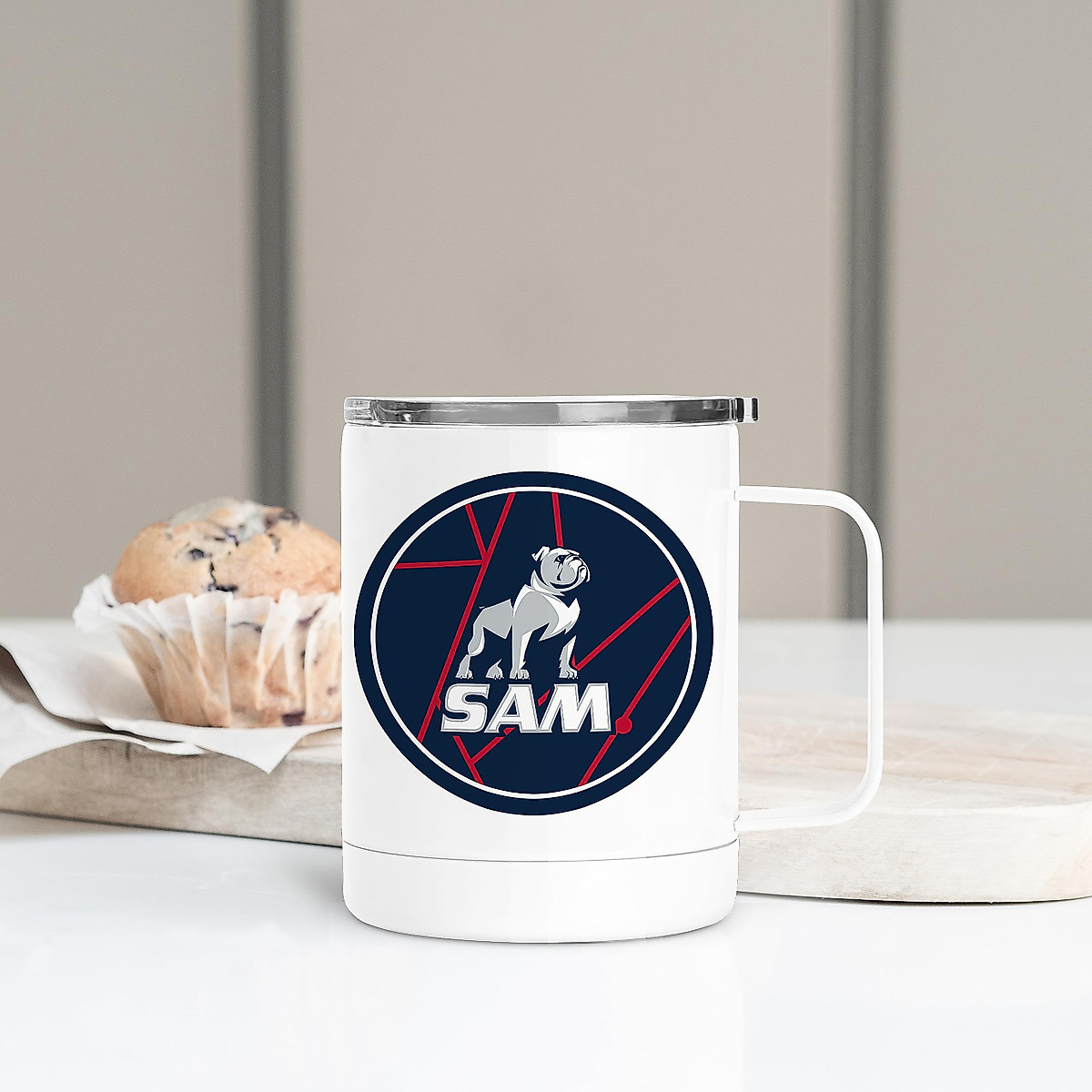 greeklife.store Samford University Stainless Steel Travel Mug Tumbler 13 OZ with Lid, Coffee Mug (Samford University #11)