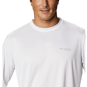 Columbia Men's Terminal Tackle PFG State Triangle LS, White/Fl Flag, 5X Tall