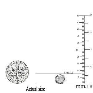 Dazzlingrock Collection 0.30 Carat (ctw) Round White Diamond Ladies Beaded Frame Square Cluster Stud Earrings 1/3 CT, Sterling Silver