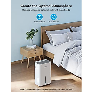 GoveeLife Smart Dehumidifier for Basement Upgraded, Max 50 Pint Energy Star Certified WIFI Dehumidifier with Drain Hose for Continuous Drainage, Remote Control Dehumidifiers for Home, Bathroom, Closet