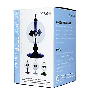 DORAMI Clear Solar Power Crookes Radiometer Sun Light Energy Spinning Vanes
