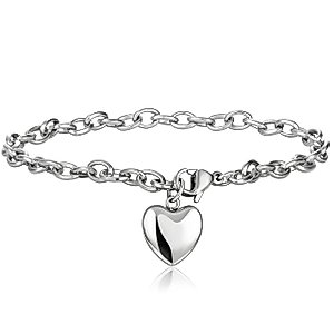 Jstyle Jewelry Women's Heart Charm Bracelets Stainless Steel Link Bracelet Birthday Gifts for Women Jewelry