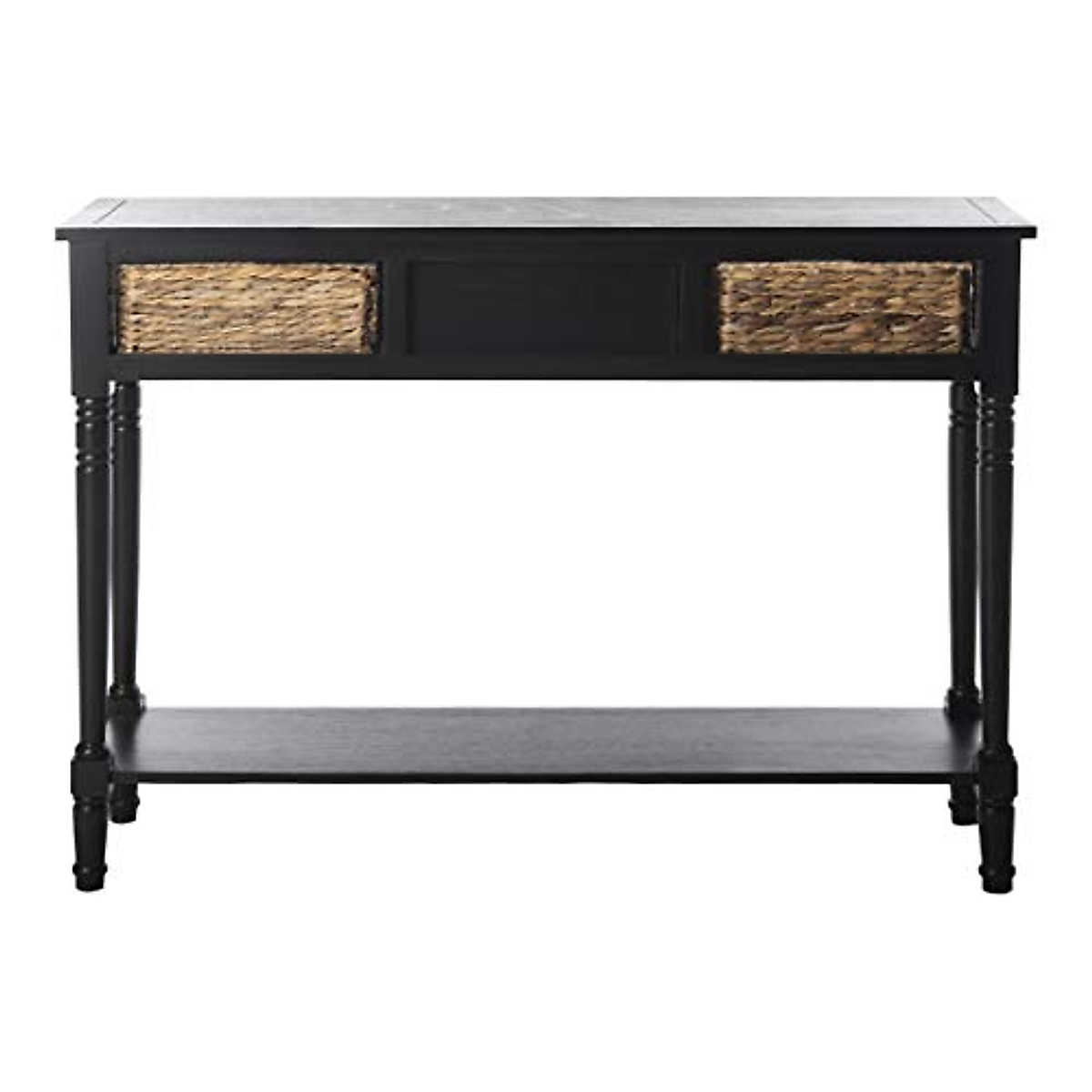 Safavieh Home Collection Christa Distressed Black 3-Drawer Storage Console Table