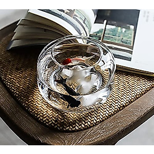 Glass Fishbowl Small Snow Mountain Goldfish Aquarium 5.9" Mini Fish Tank,Cool Design