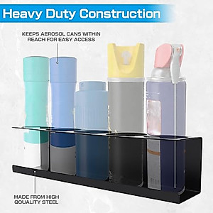 Spray Can Organizer Can Holder, 5 Can Holes Shelf Steel Spray Can Rack Organizer, Paint Bottle Storage Rack, Wall Mount Spray Paint Storage Fit For Garage And