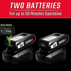 Leaf Blower, VOLTKORE 20V Cordless Leaf Blower, Electric Battery Powered Leaf Blower for Blowing Leaves, Dust in Lawn, Patio, Jobsite...(Quick Charger & 2 Battery Included)