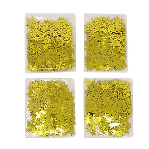 Honbay 60g 2.1 Ounce Gold Star Confetti Star Sequin for Wedding, Birthday, Party, Festival Decorations, Hollow and Solid