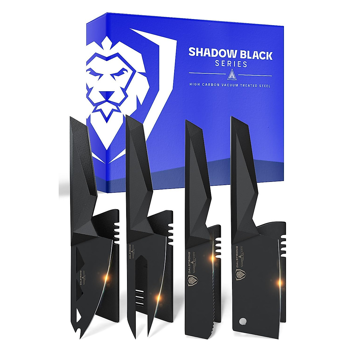 DALSTRONG Cheese Knife Set - 4-Piece - Shadow Black Series - Black Titanium Nitride Coated - High Carbon - 7CR17MOV-X Vacuum Treated Steel Cheese Knives Set - Sheath - Soft Hard Cheese - NSF Certified