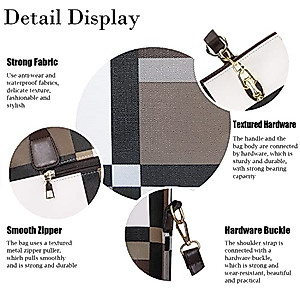 OTMIPIML Purses and Handbags for Women Synthetic Leather Tote Crossbody Bags Satchel Purses Set 6pcs (A-Brown)