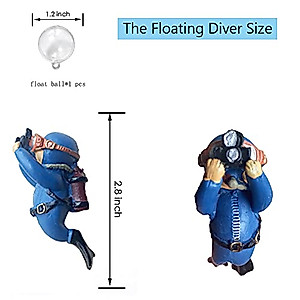 onesimcr ，Aquarium Decorations, Lovely Diver Fish Tank Decorations, Floating Device Fish Tank Accessories，Suitable for All Kinds of Fish Tanks