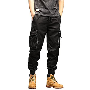 GIERIDUC Labor Day Sales Deals Men Mens Tailored Linen Trousers Short Regular Long Trousers Men Black Joggers Pants Mens Linen Beach Pants Urban Tactical Pants Thick Joggers Mens Baggy Jeans Men