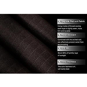 MASTERCANOPY Soft Top Outdoor Garden Gazebo for Patios with Netting Walls (10x10, Brown)