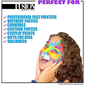 Fusion Body Art Face Paint | PRO Paraffin White (32gm), Professional Quality Water Activated Face and Body Paint Supplies Single Makeup Cake Hypoallergenic, Non-Toxic, Safe, Vegan, FDA Complia