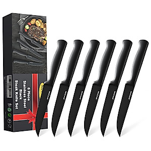 McCook MC59B Steak Knives Set of 6 + McCook Knife MC29Block