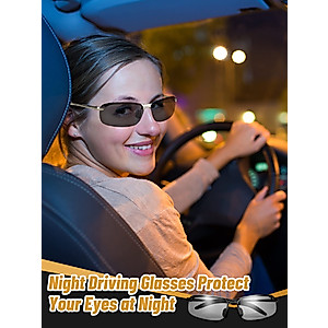 Flutesan 4 Pieces Night Driving Glasses Polarized Walking Glasses Anti Glare Driving Sunglasses for Men UV Protection(Multicolor)