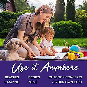 scuddles Picnic Blankets Dual Layers Picnic Blanket Outdoor Water-Resistant Handy Mat Tote Spring Summer Camping Blanket Great for The Beach